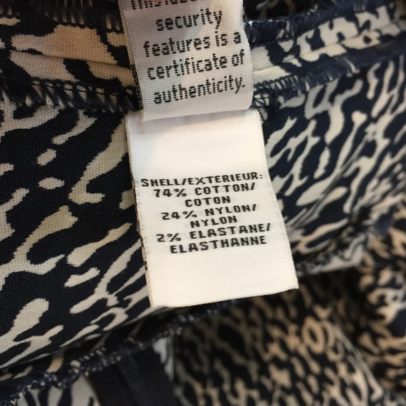 Diane Von Furstenberg | Dresses | Dvf M 8 Navy Blue Ivory Print Dress ...